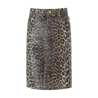 Ganni Femme, Jupes, Multicolore, Taille: 38 FR Foil Print Denim Skirt