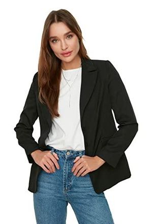 Trendyol Veste Blazer Black Button-Noir, 36 Femme