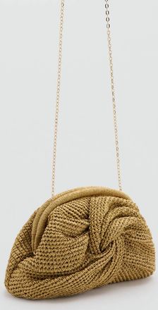 Mango Sac port&eacute; main fibre naturelle moutarde - Femme - Taille unique - MANGO