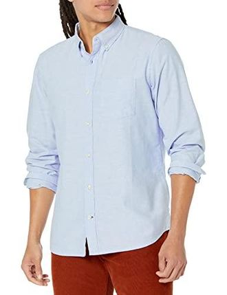 GAP Gap Chemise Oxford boutonnée à Manches Longues pour Homme, Opale Bleue, Taille XL