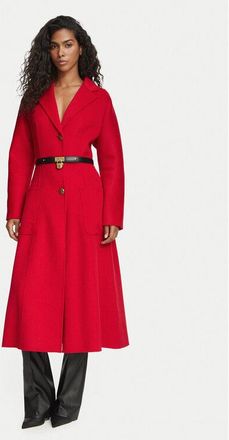 Elisabetta Franchi Wollmantel CP-03D-67E2-V860 Rot Regular Fit
