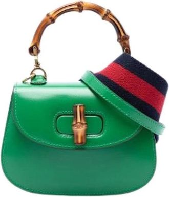Gucci Sac mini Pre-owned &agrave; poign&eacute;e sup&eacute;rieure en bambou - Femme - Pre-owned - Vert - Taille: ONE Size