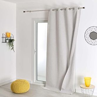 HOME MAISON Home Maison Dekovorhang, Blickdicht, doppelseitig, Polyester, elfenbeinfarben, 260 x 135 cm