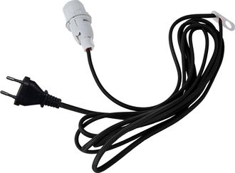 Eglo Fassung mit Kabel und Stecker Lacy, Lampenfassung H&auml;ngelampe, Lampenaufh&auml;ngung Papiersterne, Kunststoff in schwarz, weiss, E14 Fassung