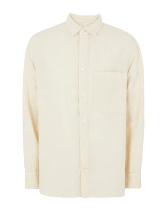 8 by YOOX COTTON-LINEN LOOSE FIT L/SLEEVE SHIRT