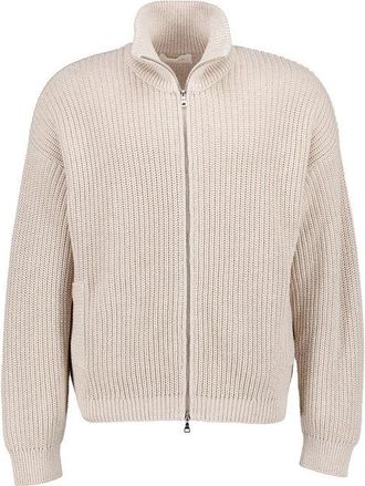 Juvia Herren Cardigan wei&szlig; Baumwolle unifarben