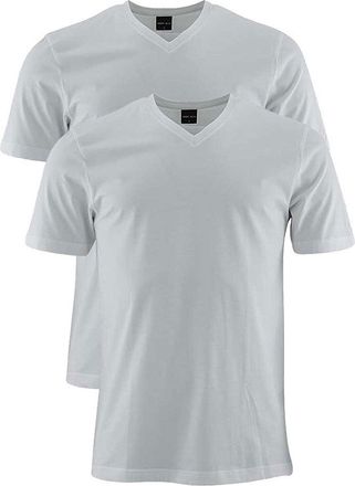 Marvelis T-Shirt Doppelpack V-Ausschnitt Uni schwarz 2817/12/68, Wei&szlig;, X4L