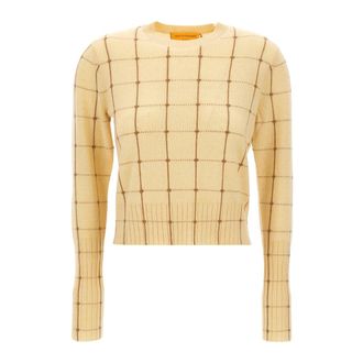 Guest In Residence Shrunken Checker Crew - - Knitwear - Damen - Gelb - M