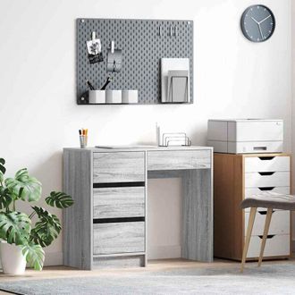 vidaXL Vidaxl - Bureau Gris Sonoma 90 x 37,5 x 75 cm Bois ding&eacute;nierie