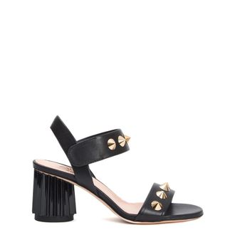 AGL Schwarze Leder Sandale mit Nieten - - Shoes - Damen - Schwarzk - 37 EU