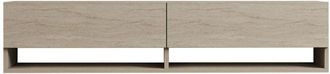 Calicosy Calicosy - Meuble tv suspendu 2 portes abattantes d&eacute;cor travertin L141 cm - arges