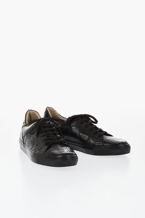 Corneliani ID Schn&uuml;r-Sneaker aus Krokodilleder Corneliani
