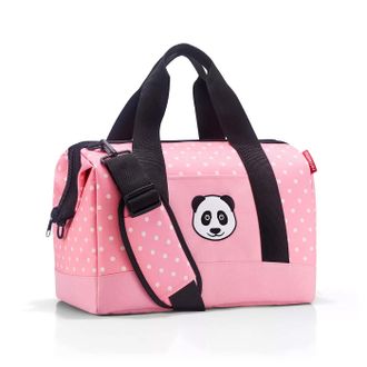 Reisenthel Allrounder M Kids Kleine Reisetasche f&uuml;r Kinder Mit Stecklasche f&uuml;r Reisetrolleys, Couleur:Panda pink