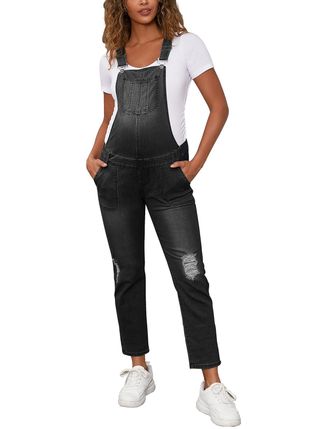 BHome Umstands-Overall, kn&ouml;chellang, Skinny, Umstandsjeans, Denim, Bidoverall, Schwarz, X-Large