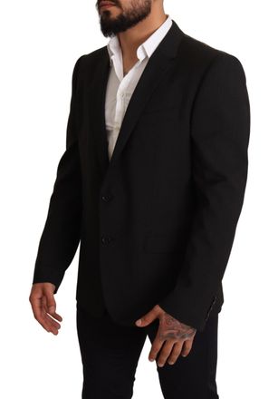 Dolce & Gabbana Mens Black Striped Martini Jacket Blazer Elastsane Clothing