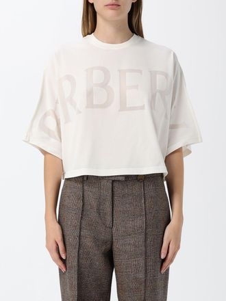 Burberry T-shirt cropped en coton avec logo ton sur ton
