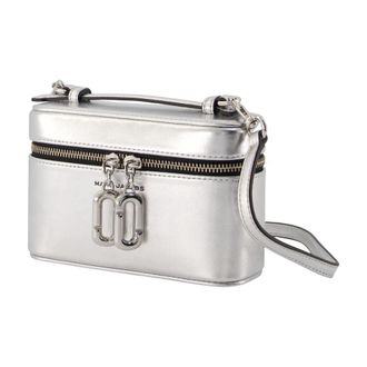 Marc Jacobs Womens The Vanity Shoulder Bag - Marc Jacobs Leather Silver Cowhide Crossbodies