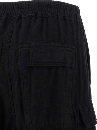 Rick Owens Dropped-Crotch Wide-Leg Cotton Cargo Pants - Black