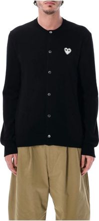 Comme Des Gar&ccedil;ons Homme, Pulls, Noir, Taille: XS Heart Appliqu&eacute; Cardigan