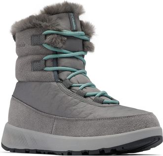 Columbia Slopeside Peak Luxe wasserdichte Schneestiefel für Damen, Grau (City Grey x Dusty Green), 36 EU