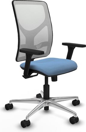 Piqueras y Crespo Stuhl f&uuml;r die Arbeit zu Hause, mit 3D-Armlehnen, h&ouml;henverstellbare Lendenwirbelst&uuml;tze, ausgestattet mit 3 Positionen und Schneideschaum, Wei&szlig;/Himmelbl