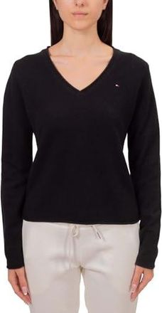 Tommy Hilfiger Maillot Femme Regular avec col en V, Noir, M