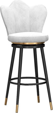 Generic Drehbarer Barhocker mit bl&uuml;tenf&ouml;rmiger R&uuml;ckenlehne, Fu&szlig;st&uuml;tze und schwarzen Metallbeinen f&uuml;r K&uuml;cheninseln, Bartheken und Esszimmer