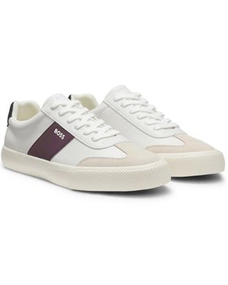 HUGO BOSS Sneaker Aiden aus Kunstleder mit farbigen Leder-Bes&auml;tzen in