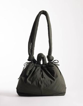 &Ouml;lend Ona - Gro&szlig;e Multiwear-Umh&auml;ngetasche in Khaki aus weichem Nylon-Gr&uuml;n