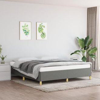 vidaXL Bettgestell ohne Matratze Dunkelgrau 160x200 cm Stoff Vidaxl