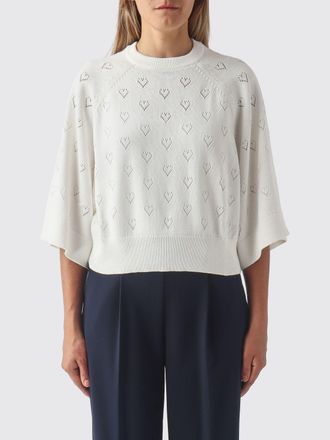 Twinset Pullover aus Baumwolle und Kaschmir in Lochstrick mit &uuml;berschnittenen Schultern