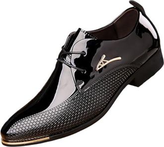 Generic Chaussures habill&eacute;es pour homme en cuir verni Oxfords classiques &agrave; lacets - Chaussures de smoking formelles - Pour affaires, mariage, derby - Mode, No