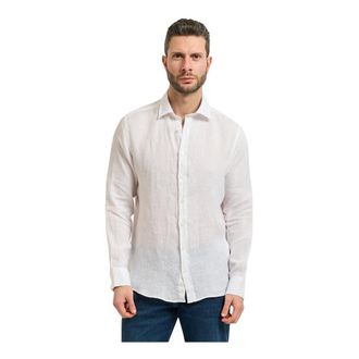 Bugatti Homme, Chemises, Blanc, Taille: 4XL Linen Shirt