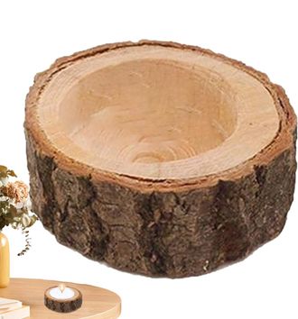 Generic Teelichthalter aus - dekorative Tischdekoration, Kerzenhalter aus Naturholz | Handgefertigtes Teelichthalter-Set, rustikales Wohnaccessoire, kompakter