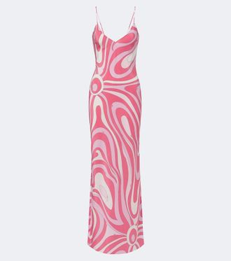 Pucci Robe longue Marmo en soie