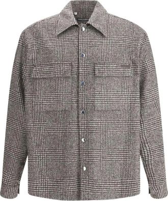 Dolce & Gabbana Homme, Chemises, Gris, Taille: 3XS Élégante chemise boutonnée en tweed