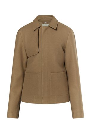 Dreimaster Dreimaster &Uuml;bergangsjacke in Wolloptik Herren Graubeige