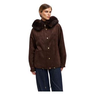 Cesare Gaspari Manteau dhiver classique &agrave; garnissage en laine - Femme - Vestes - Brun - Taille: 42 FR