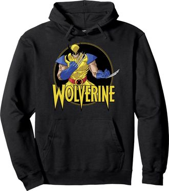 MARVEL X-Men Wolverine Classic Portrait Title Logo Pullover Hoodie