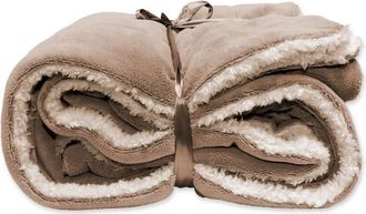 Unique Living Decke Lars Coral Fleece/Suede 150 x 200 cm Farbe Warm Taupe