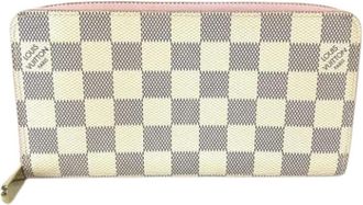 Louis Vuitton Portefeuille long pr&eacute;-poss&eacute;d&eacute; Damier Azur (bi-pli) - Femme - Pre-owned - Blanc - Taille: ONE Size