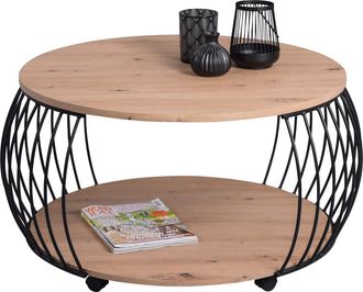 M2 Kollektion Peking 2 Couchtisch/Sofatisch, MDF, H&ouml;he 47cm, Durchmesser 80cm