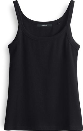 someday Damen Top | KLARINA Slim Trägertop aus gerippten Jersey Black, 38