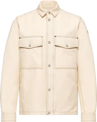 Moncler Moncler Watagua Cotton & Linen Blend Shirt Jacket, Men, White, Size: 0