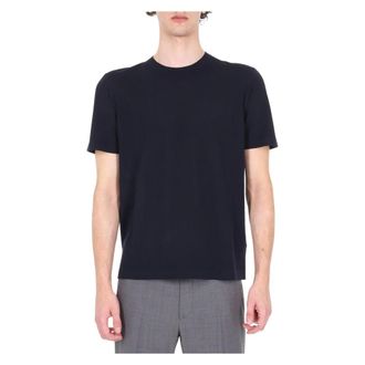 Ermenegildo Zegna Woll-T-Shirt mit Rundhalsausschnitt - - Tops - Herren - Blau - M