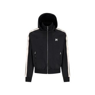 Palm Angels Nylon Windbreaker Zip-Through Sweatshirt - - Sweatshirts & Hoodies - Herren - Schwarzk - M
