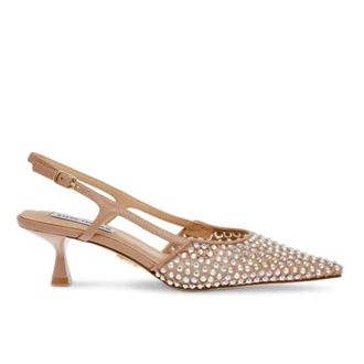 Steve Madden Femme, Chaussures, Beige, Taille: 36 EU Chaussures plates beige avec mesh strass