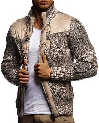 LEIF NELSON pour des Hommes Cardigan Pullover Hoodie Sweatshirt Longsleeve Veste dhiver arr&ecirc;tez-Vous Sweater Manche Longue LN20739; Taille S