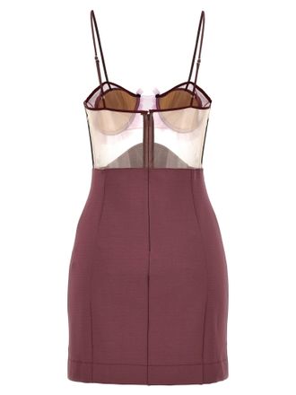 Nensi Dojaka Explosive Flower Bra Dress - Burgundy