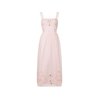 BERENICE Robe longue brod&eacute;e en coton